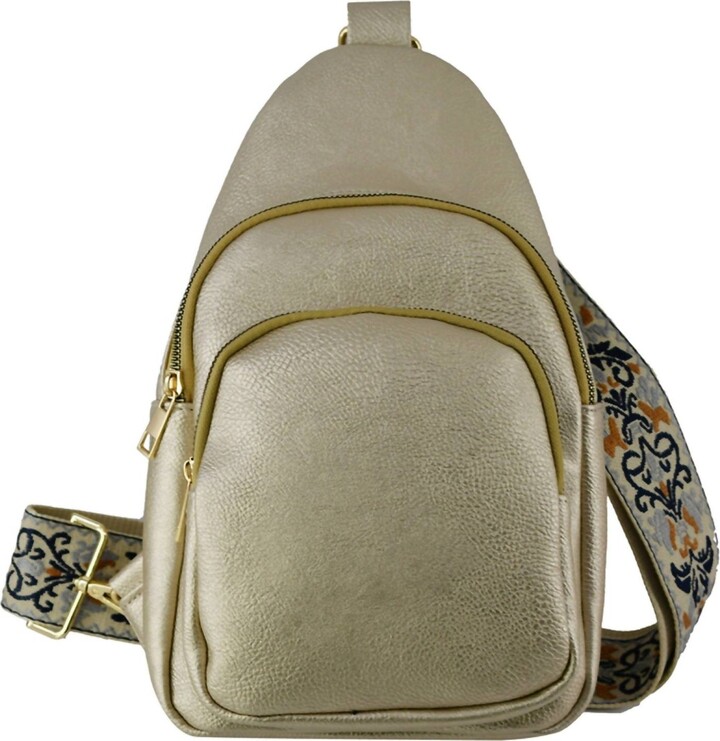 MiMi Wholesale Zara Zipper Boho Strap Sling Bag In Champagne Gold ...