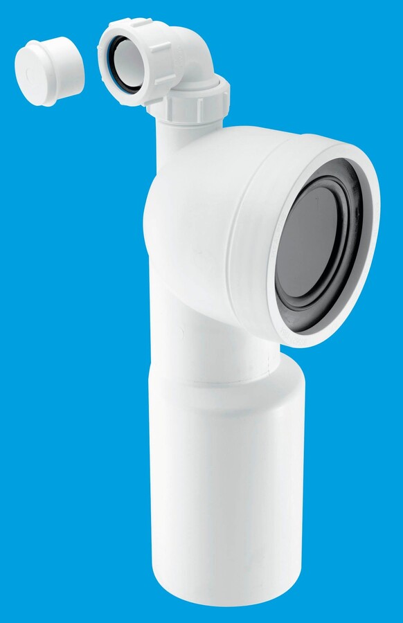 McAlpine WC-CON9V 90° Bend Adjustable Length Rigid WC Connector with 1. ...