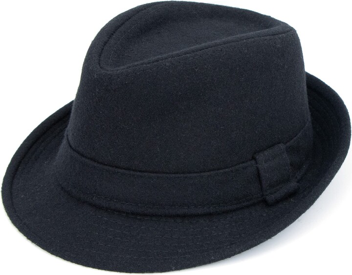 YCMI Men Classic Fedora-Hat Felt Manhattan-Gangster-Trilby with Band ...