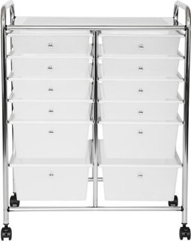 Seville Classics 12 Drawer Storage Organizer Cart with Wheels ...
