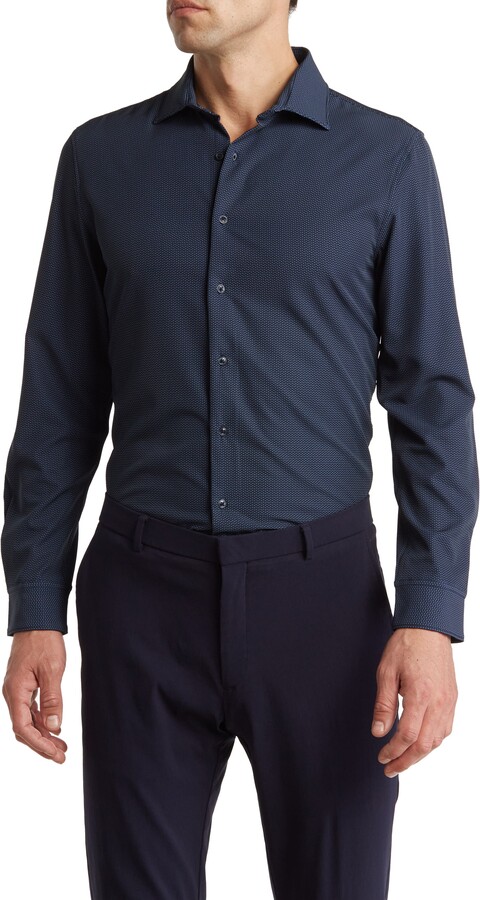 DENIM AND FLOWER Geo Print Tech Button-Up Shirt - ShopStyle