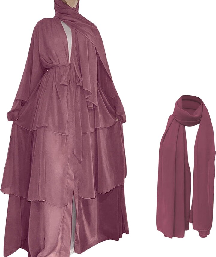 ZWXIN Muslim Robe Women's Abaya Islamic Robes with Full Length Hijab ...