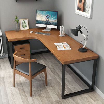 17 Stories Patrician 3 Piece Solid Wood L-Shaped Desk And Chair Set ...