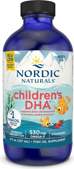Nordic Naturals Children's DHA Liquid - Strawberry Flavored Kids Fish ...