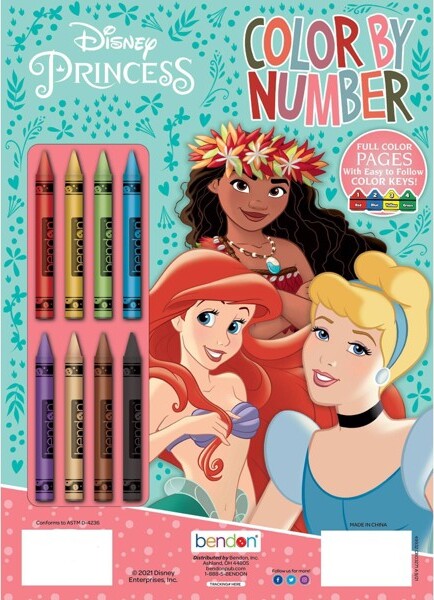 Disney Princess Color by Number with Crayons - ShopStyle Home Office ...