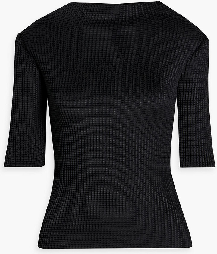 Rosetta Getty Plissé-satin top - ShopStyle