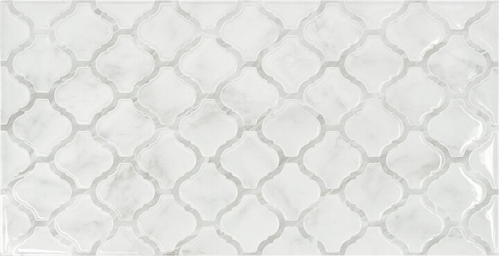 The Smart Tiles Smart Tiles Blok Arabesco Marble 22.56 in. X 11.58 in ...