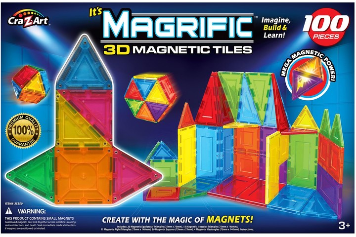 Cra Z Art Cra-Z-Art Magrific 3D Magnetic Tiles 100-Piece Set - ShopStyle