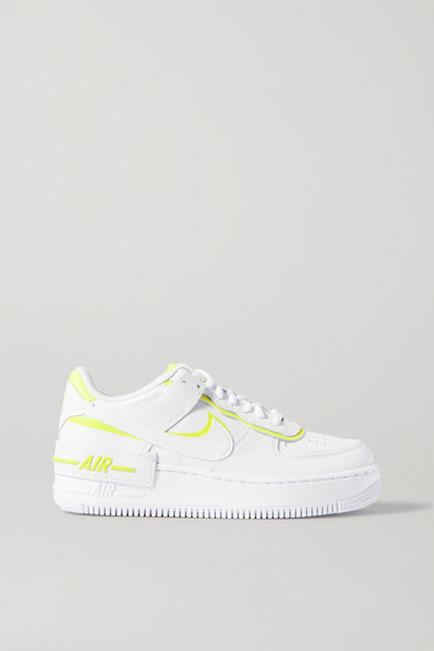 Nike Air Force 1 Shadow Neon Leather Sneakers - White - ShopStyle