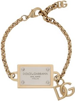 Dolce & Gabbana 18K Yellow Gold & Diamond Sacred Heart Bangle ...