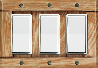 WorldAcc Biege Fence Nature Themed 3 - Gang Toggle Light Switch ...