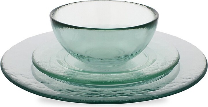 French Home Laguiole 12-Piece Urban Recycled Glass Dinnerware Set ...
