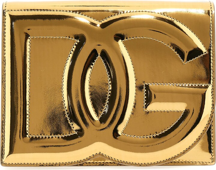 Dolce & Gabbana 'dg Logo' Gold-colored Shoulder Bag With Logo Detail ...