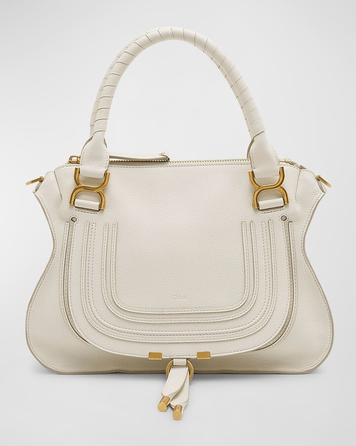 Chloé Marcie Medium Double Carry Satchel Bag in Grained Leather - ShopStyle