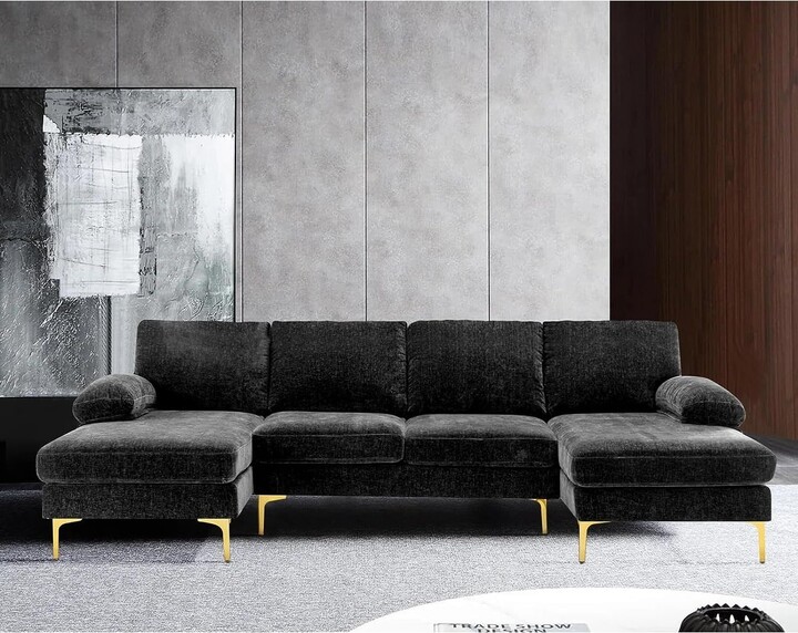 GREATPLANINC Chenille Soft Accent Sofa Set U-shape 4-6 Seats Sectional ...
