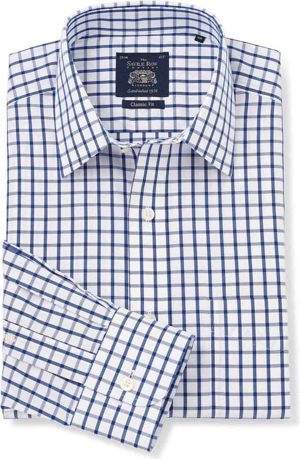 The Savile Row Company London Men's Classic Fit Pinpoint Non-Iron Shirt ...