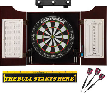 Viper Razorback Sisal Dartboard, Hudson Cabinet, Throw Line Marker ...