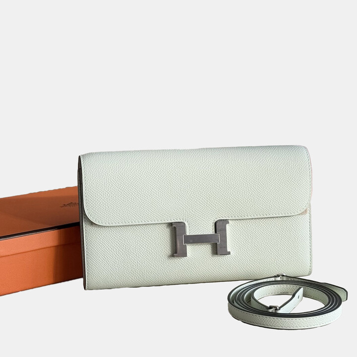 Hermes Bubble Green Epsom Leather To Go Constance Wallet - ShopStyle