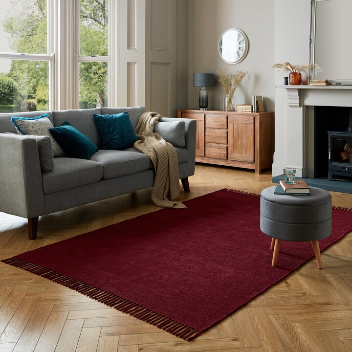 Dunelm Quinn Chenille Rug Quinn Claret - ShopStyle