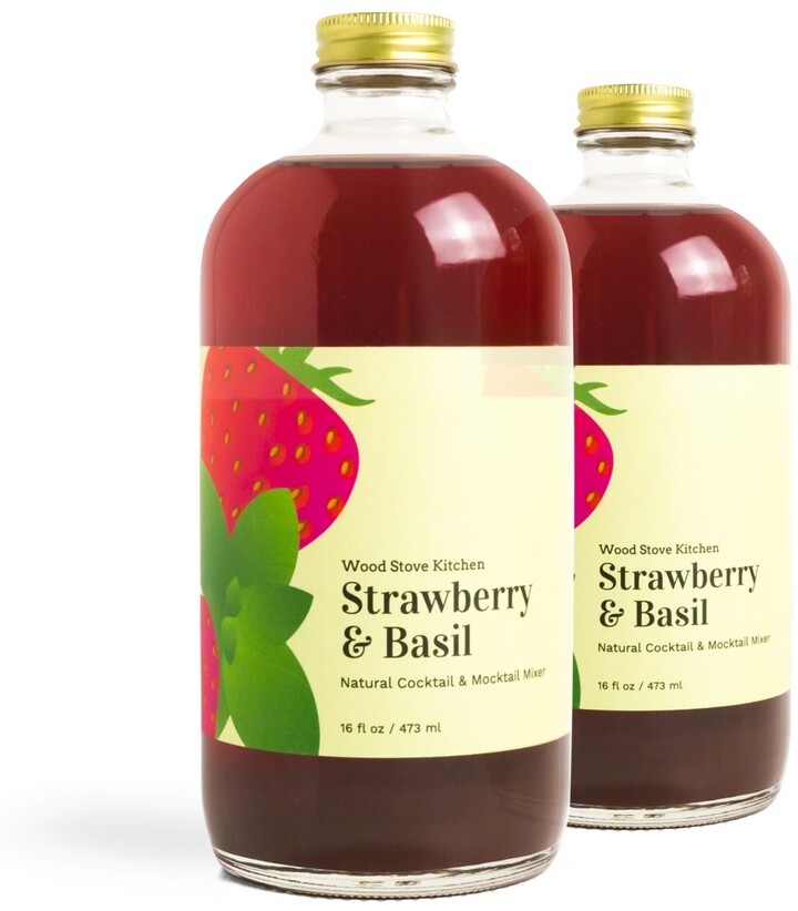 Wood Stove Kitchen Strawberry and Basil Cocktail and Mocktail Mixer, 2 ...