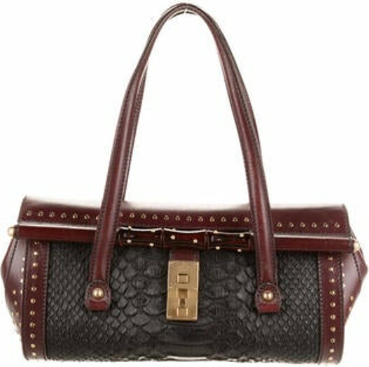 Gucci Python Bamboo Bullet Bag - ShopStyle