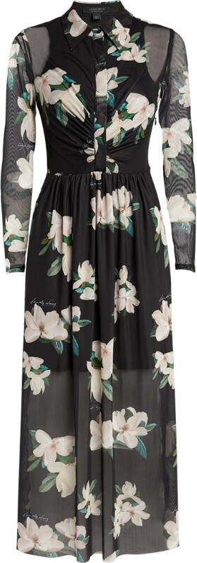 AllSaints Floral Kelda Midi Dress - ShopStyle