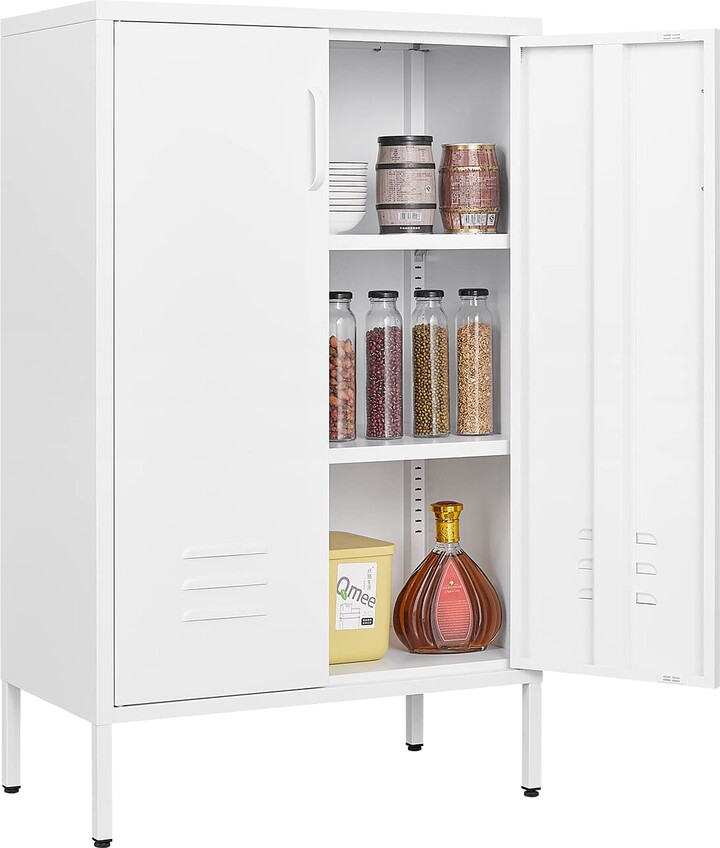 CuisinSmart 3 Tier Metal Pantry Cabinet Garage Storage Cabinet with 2 ...