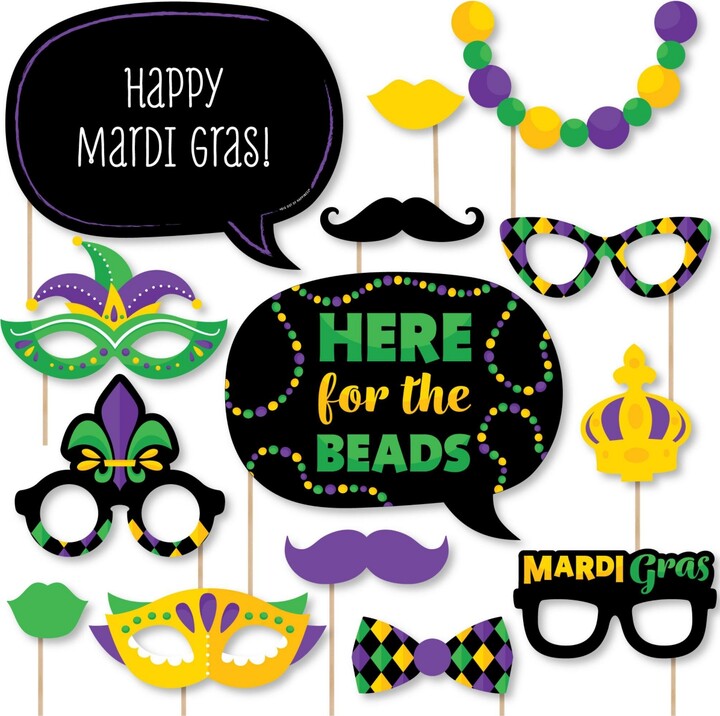 Big Dot Of Happiness Colorful Mardi Gras Mask - Masquerade Party Photo ...