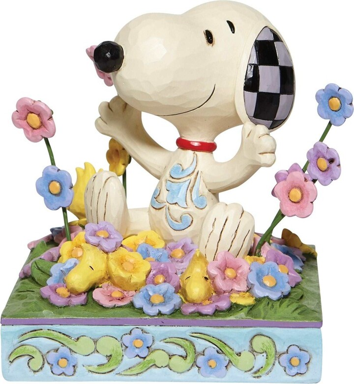 Jim Shore 4.75" Bouncing Into Spring Snoopy Flowers - Decorative ...