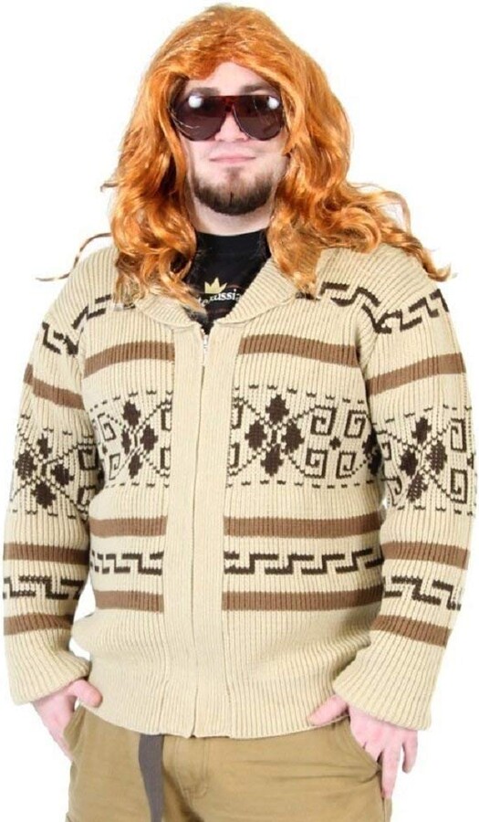 Costume Agent The Big Lebowski Jeffery The Dude Zip Up Costume Cardigan ...