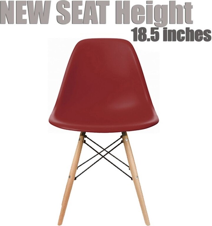 2xhome Red - Plastic Molded Bedroom & Dining Room Side Ray Chair with ...
