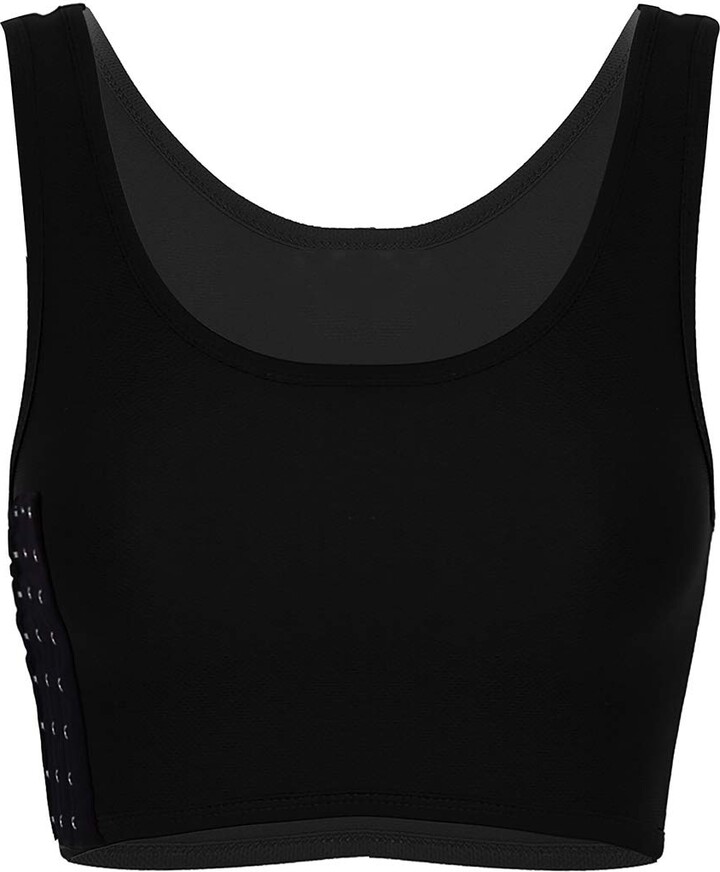 Doomiva Women's Super Flat Chest Binder Short Corset Sport Bra for ...