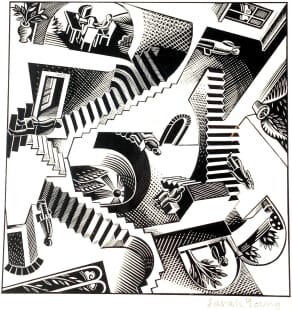 Sarah Young Original Scraperboard Stairs Illustration Print - ShopStyle ...