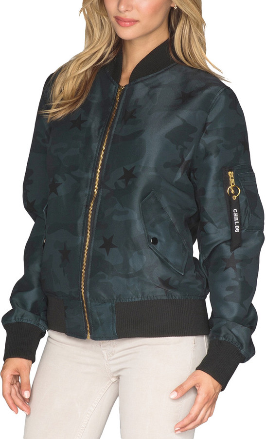 Chrldr Black Camo Stars Flight Jacket - ShopStyle