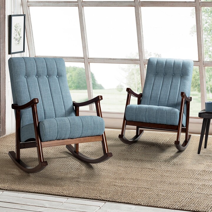 Francisco Comfy Rocking Chair with Button Tufted Back Set of 2 by ...