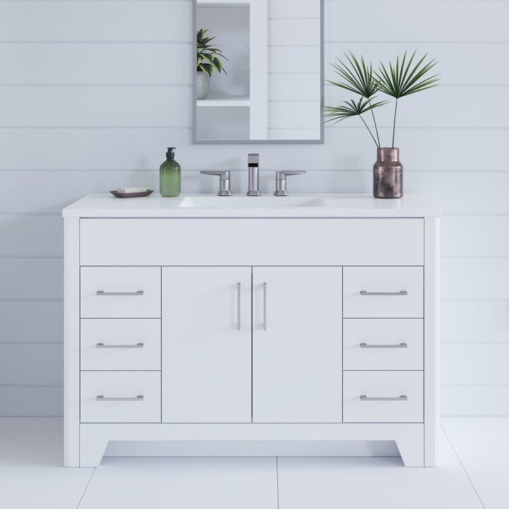 Spring Mill Cabinets 48" Salil Bathroom Vanity With Cabinet, 4 Drawers ...