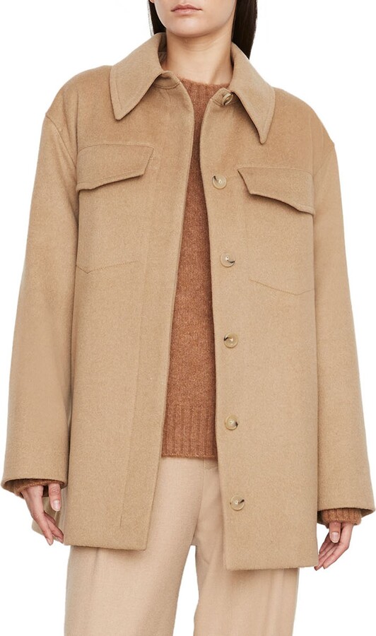 Vince Wool Blend Shirt Jacket - ShopStyle Tops
