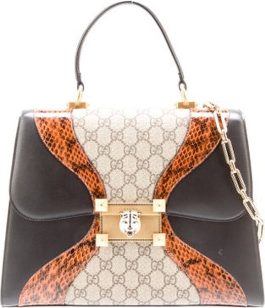 Gucci Medium Python-Trimmed Osiride Top Handle Bag - ShopStyle