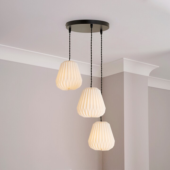 The Edited Life Origami 3 Light Paper Cluster Ceiling Fitting Black ...