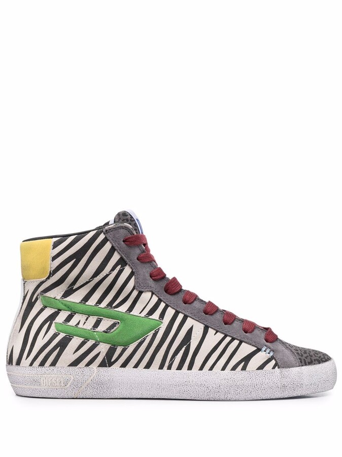 Diesel Zebra Print Hi-Top Sneakers - ShopStyle