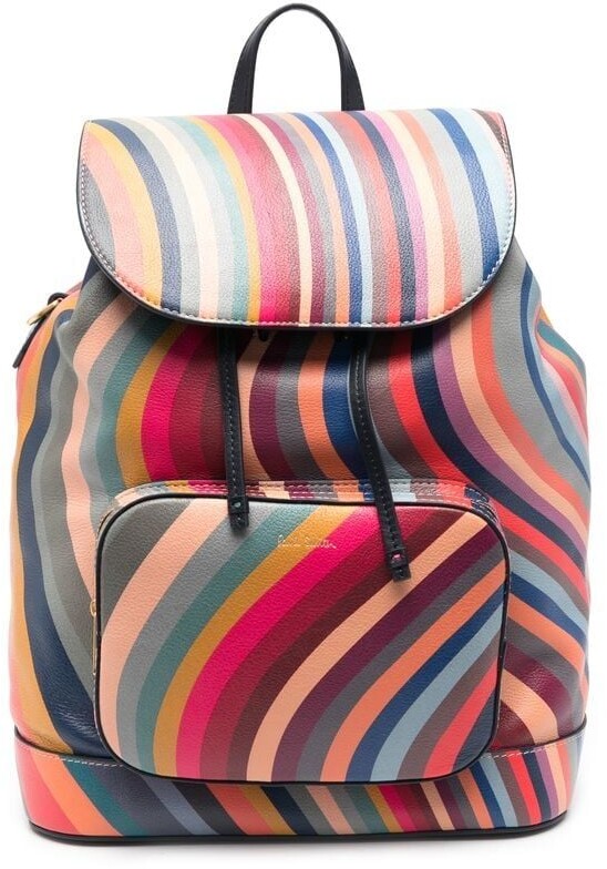 Paul Smith Rainbow-Stripe Leather Backpack - ShopStyle