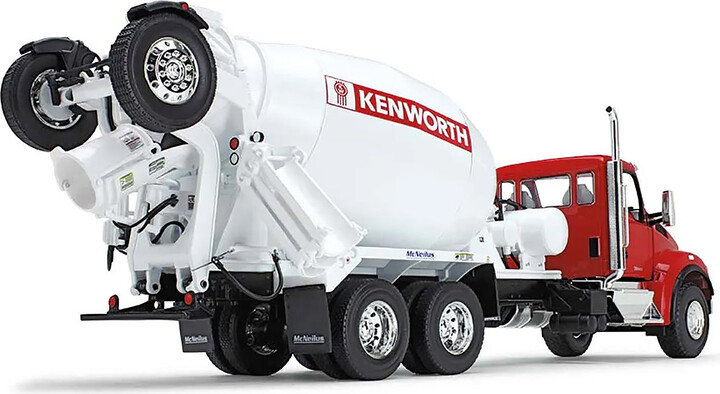 Kenworth T880S Truck with McNeilus Bridgemaster Cement Mixer Red and ...