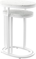 Hautepor Terrazzo 2pk Outdoor Nesting Tables - White - Aiden Lane ...