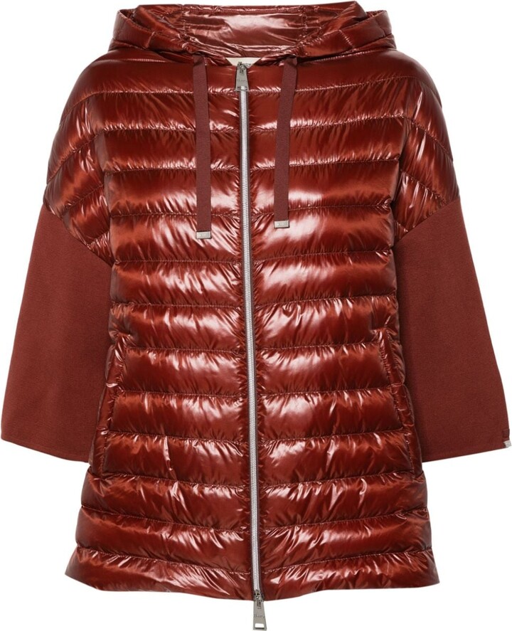 Herno Knitted-Panels Hooded Puffer Jacket - ShopStyle