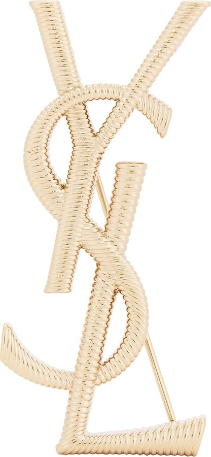 Saint Laurent Broche in Metallic Gold - ShopStyle Pins