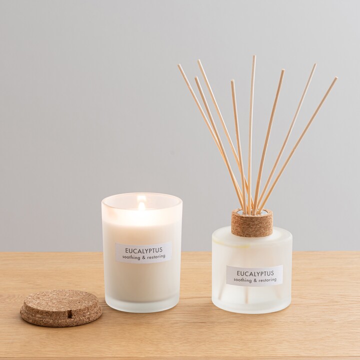 The Edited Life Wellness Eucalyptus Candle and Diffuser Set White ...