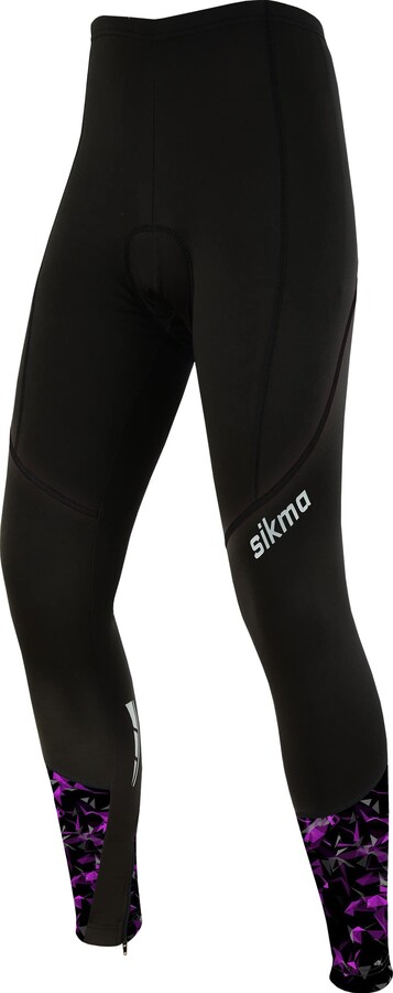 Sikma Women Cycling Tights Winter Thermal Padded Trousers Ladies Legging Biking Black/Purple ...