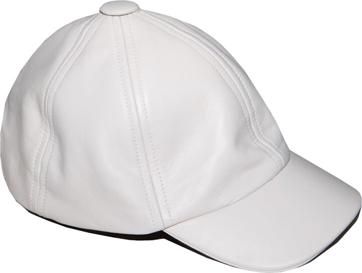 Vestiaire D'un Oiseau Libre Women's White Leather Baseball Cap ...