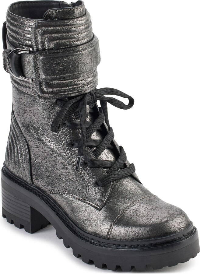 DKNY Falcao Metallic Combat Boot - ShopStyle