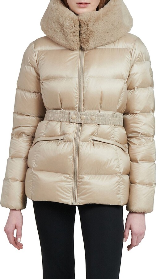 The Recycled Planet Faux Fur Trim Hooded Down Puffer Jacket - ShopStyle